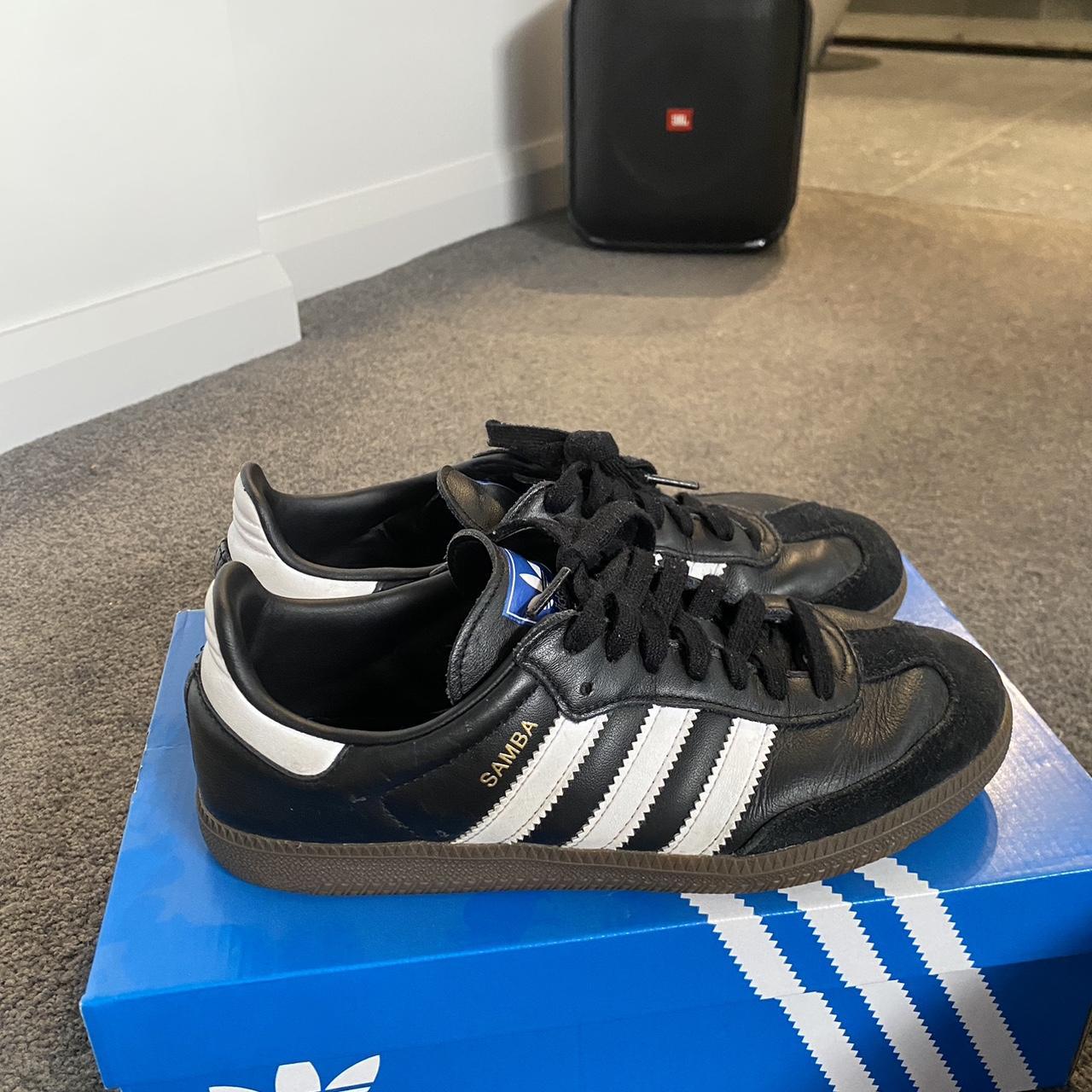 Adidas Samba trainers in black and white in pretty... | Depop