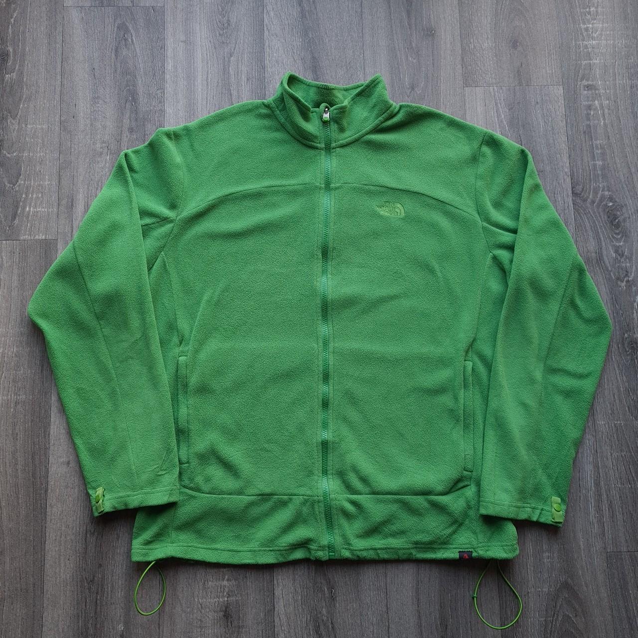 The north face fleece polartec green zip up... - Depop