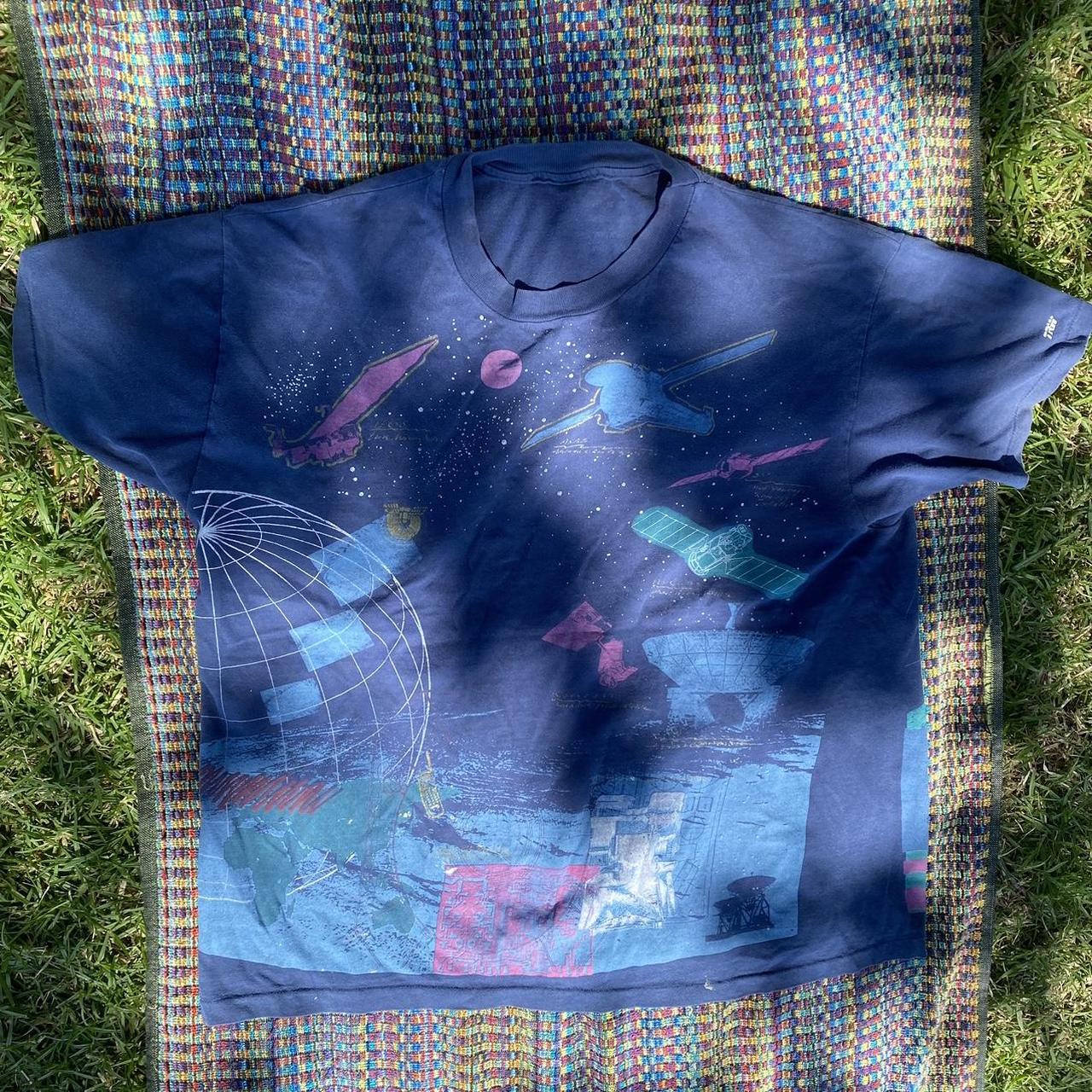 Vintage Satellite space shirt Sick all over print... - Depop