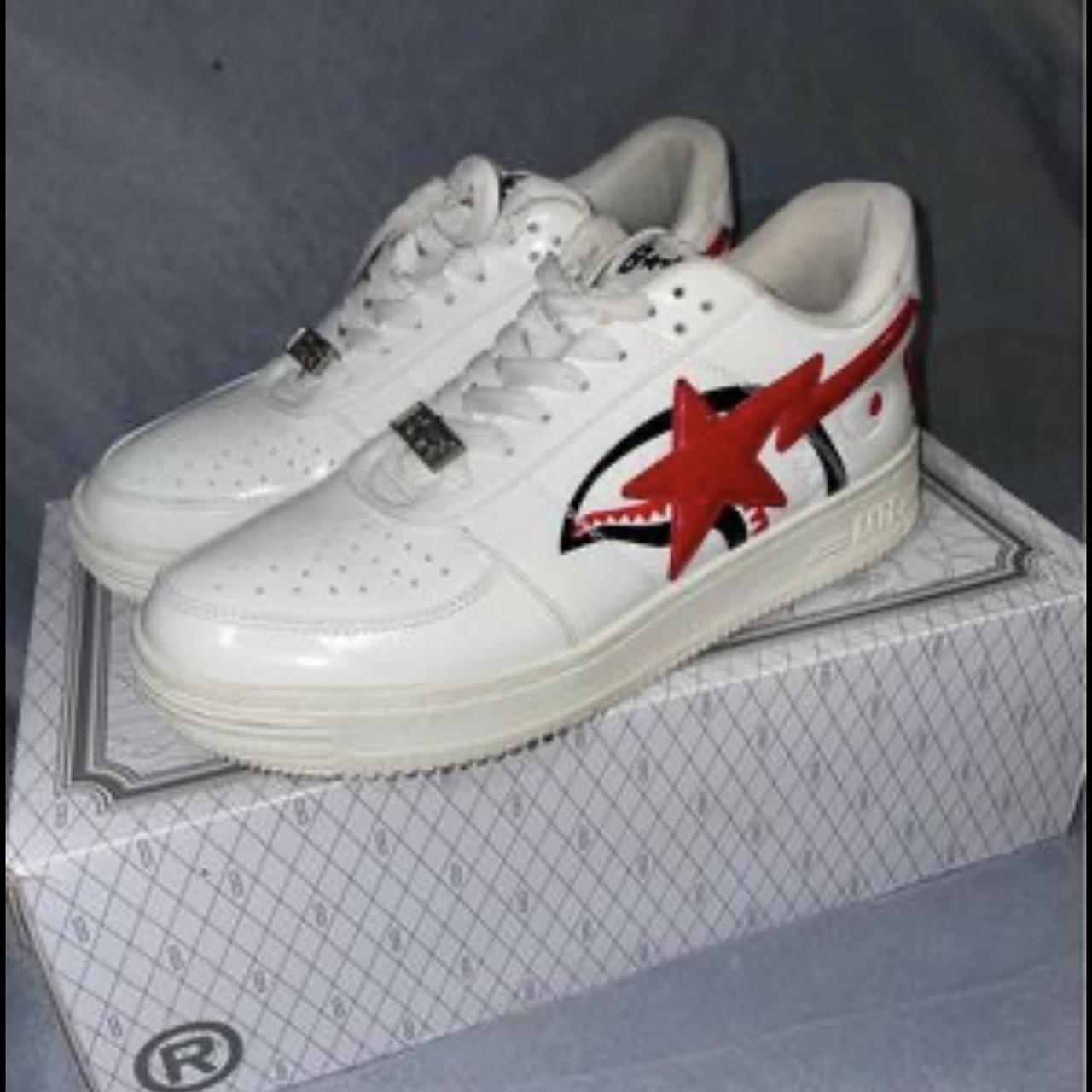 2019 Bapesta Low 'White Shark Face', some light to... - Depop