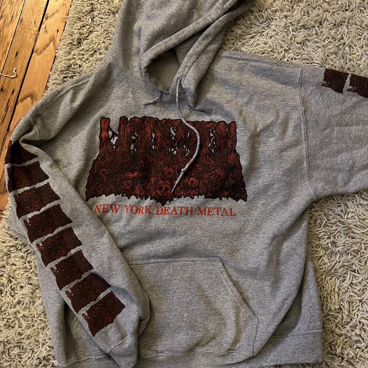 Undeath New York death metal grey hoodie size XL - Depop