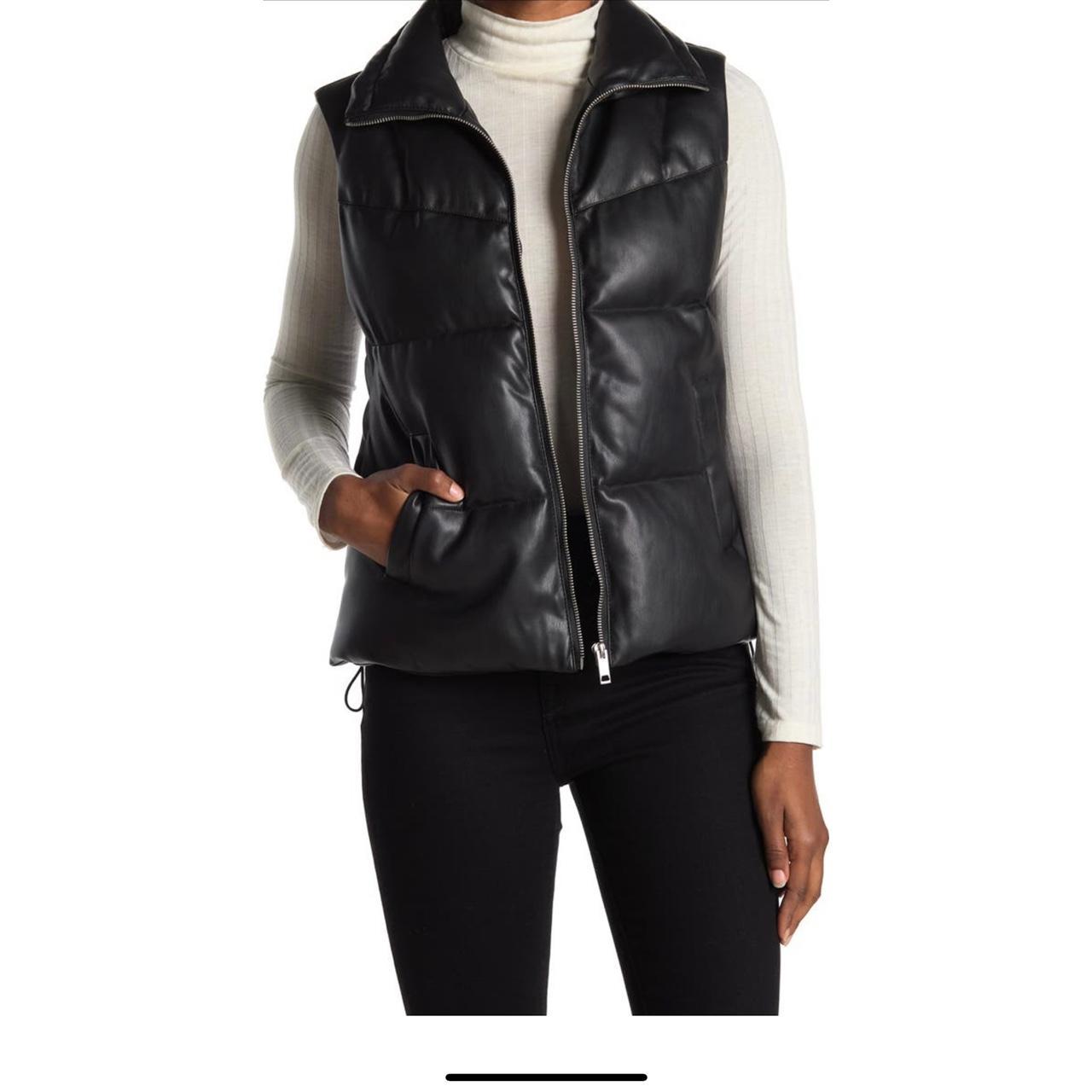Sebby Black Faux Leather Vest Size Small New with... - Depop