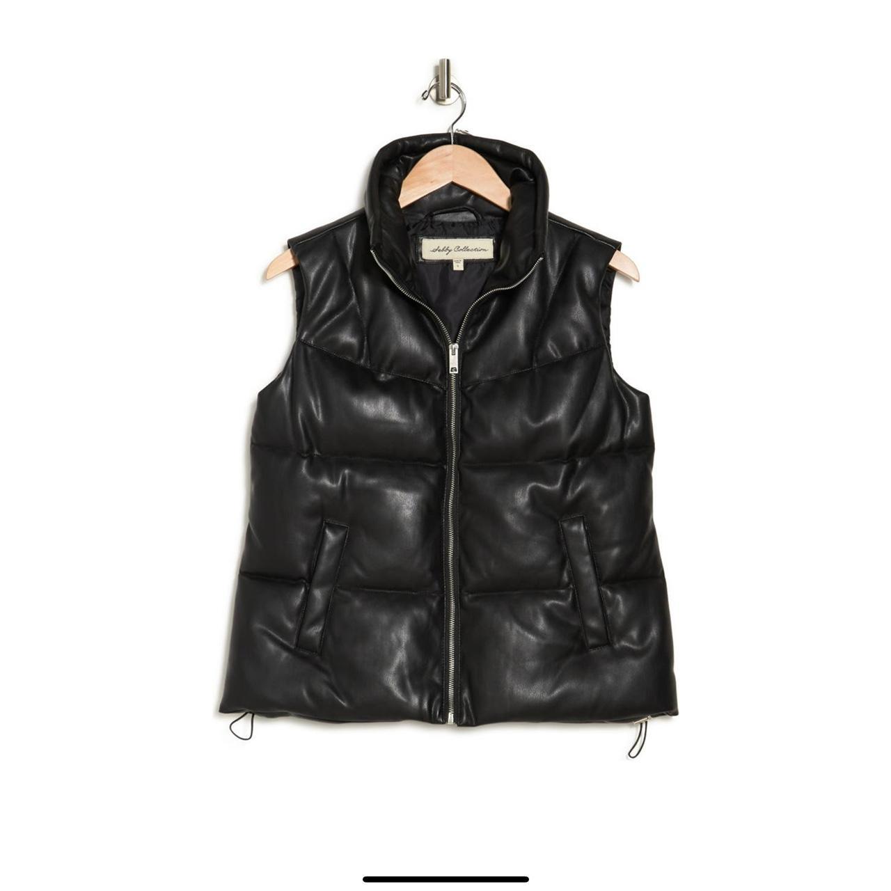 Sebby Black Faux Leather Vest Size Small New with... - Depop