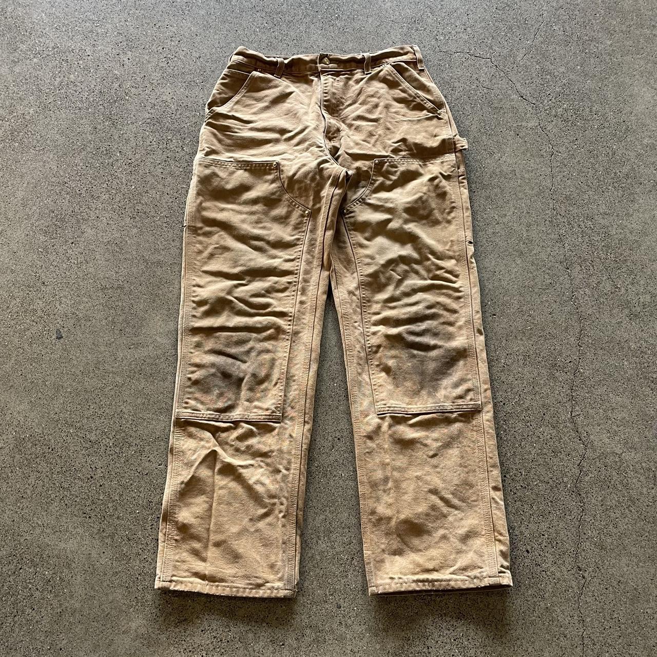 VINTAGE carhartt double knees made in USA Size... - Depop