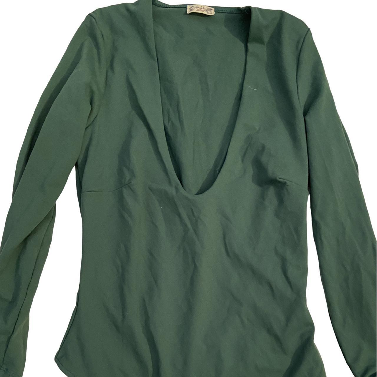 Free People Women's Green Bodysuit | Depop