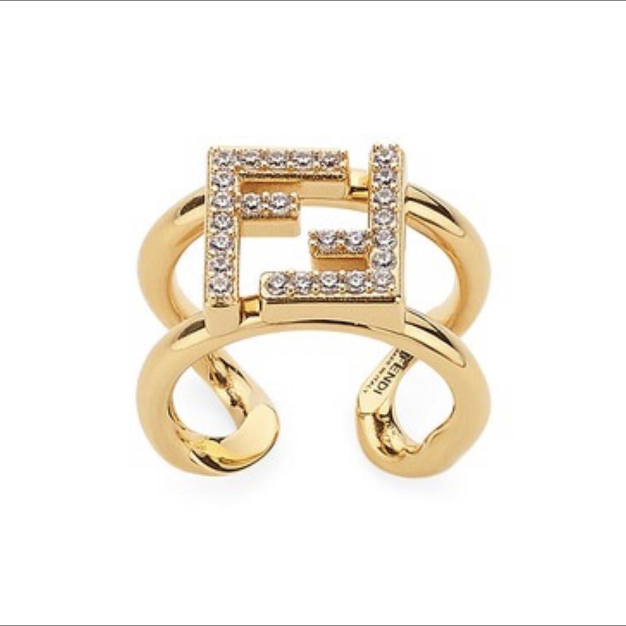 Gold Double F Fendi Ring worn twice comes in... - Depop