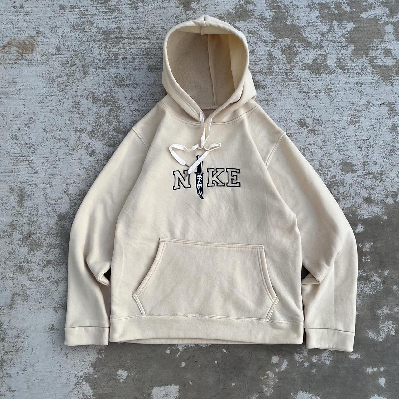 Cream Nike Jacket Scream Custom Embroidered Has... - Depop