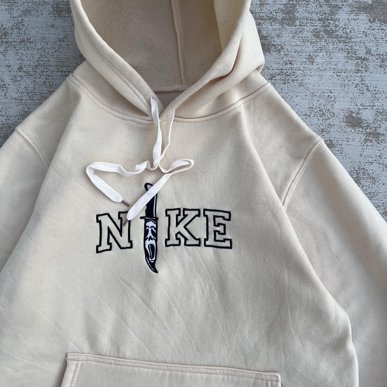 Cream Nike Jacket Scream Custom Embroidered Has... - Depop
