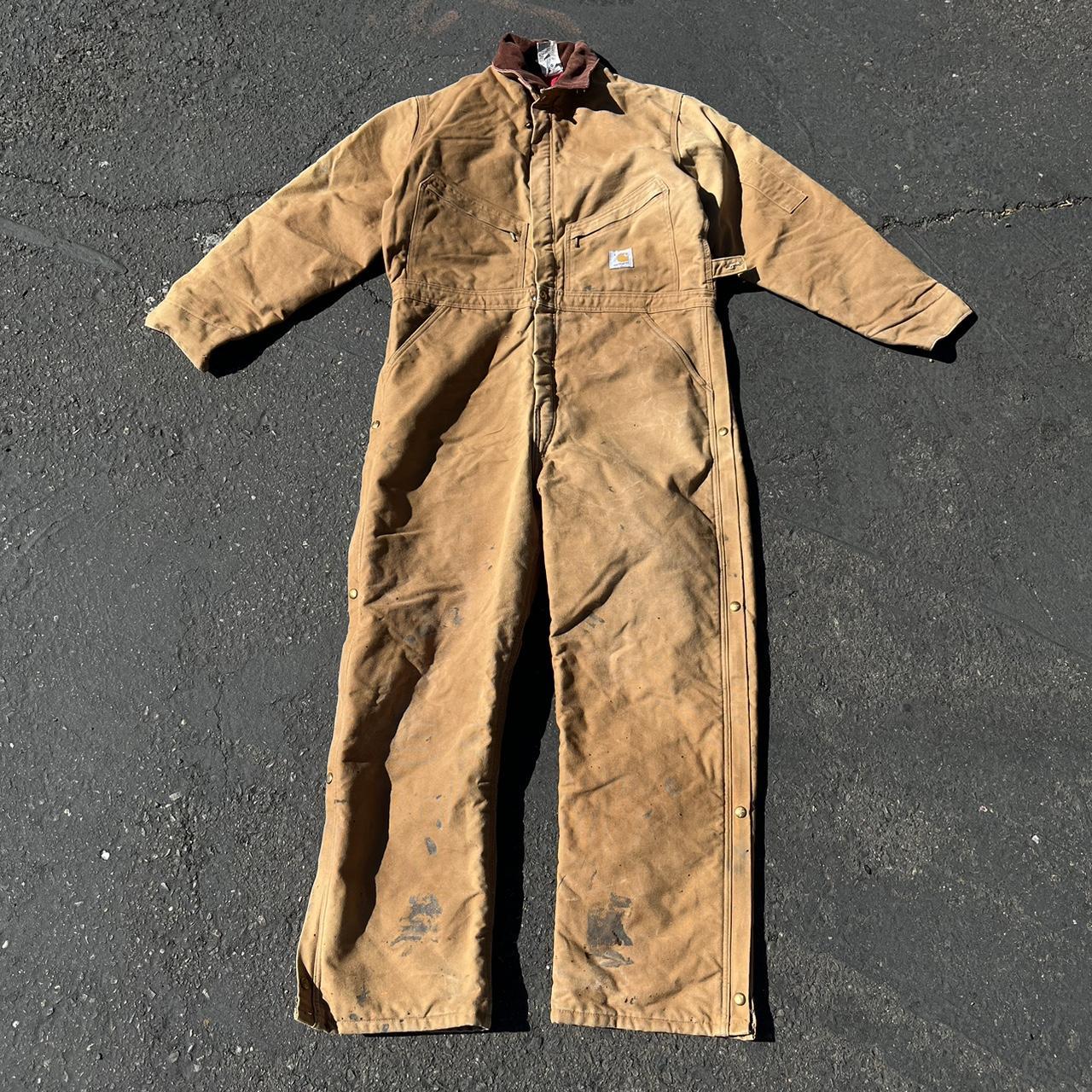 Cahartt Coveralls Tan Red Guts 44 Regular / Large - Depop