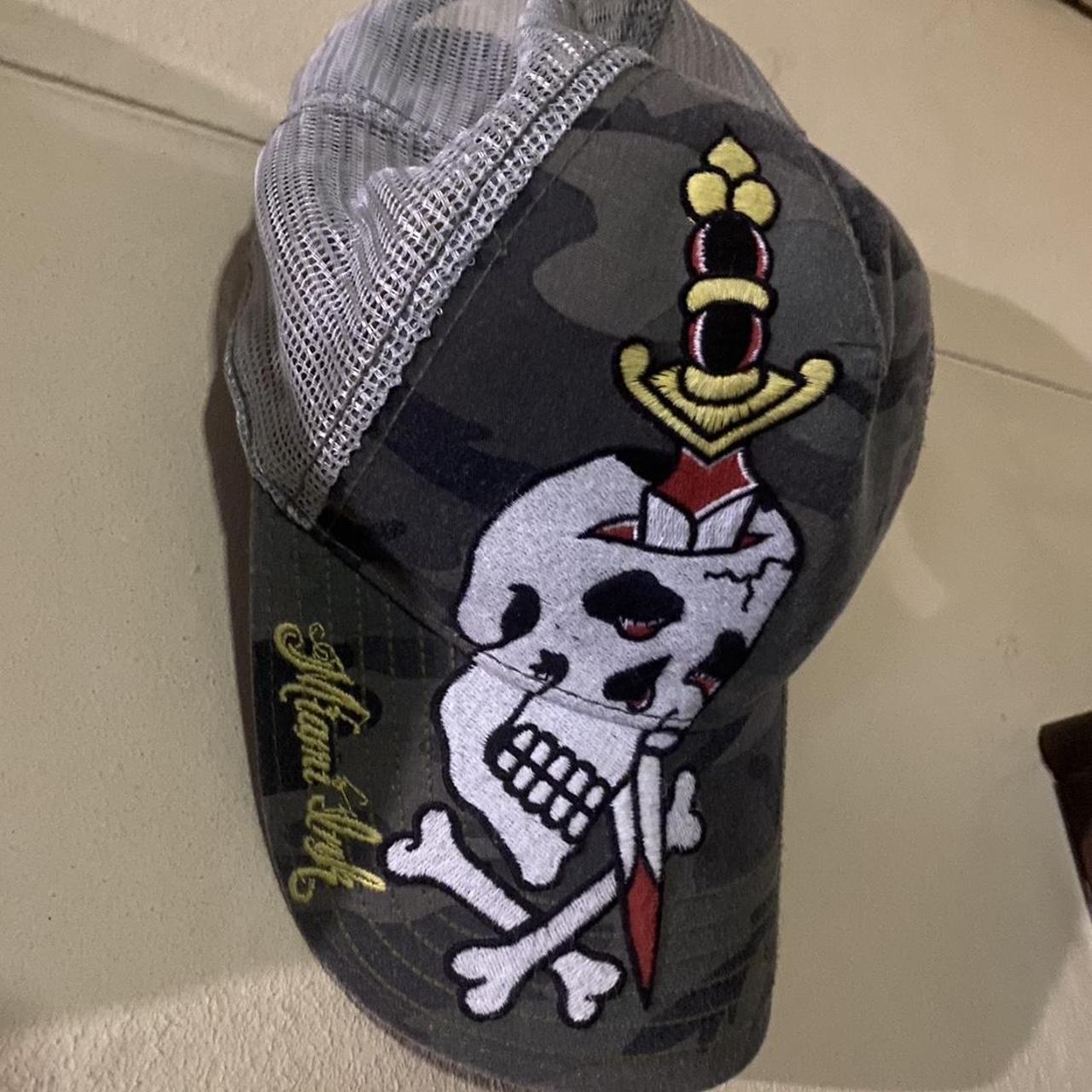 CAMO PRINT MIAMI INK HAT!!💕 25 OBO!! Lightly worn,... - Depop
