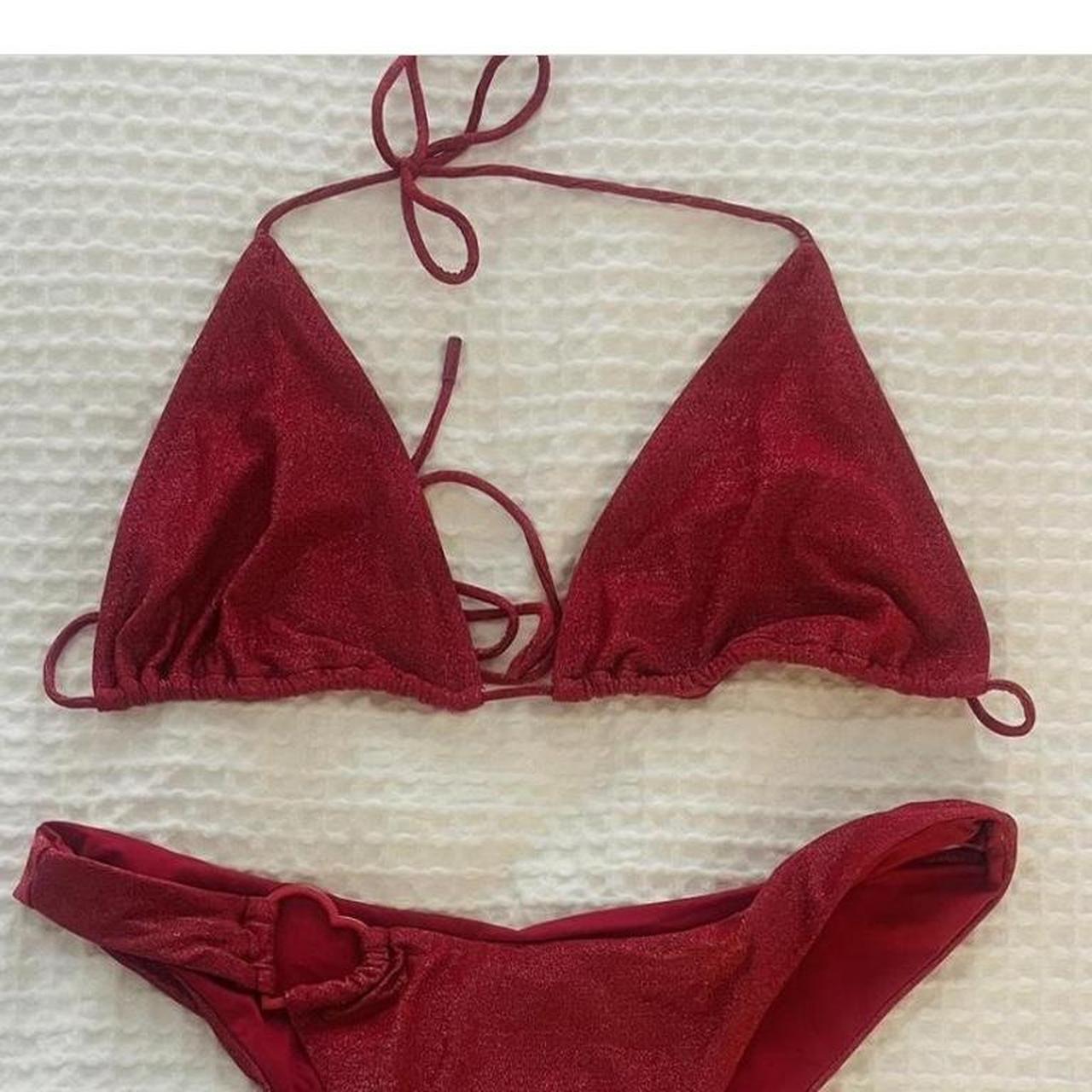 Blackbough Martini Triangle Top/ Ruby Shimmer size M... - Depop