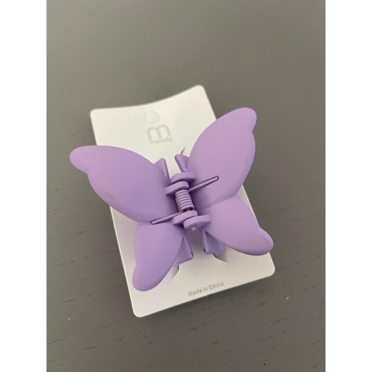 NEW PURPLE BUTTERFLY HAIR CLIP SOFT MATTE COLOR... - Depop