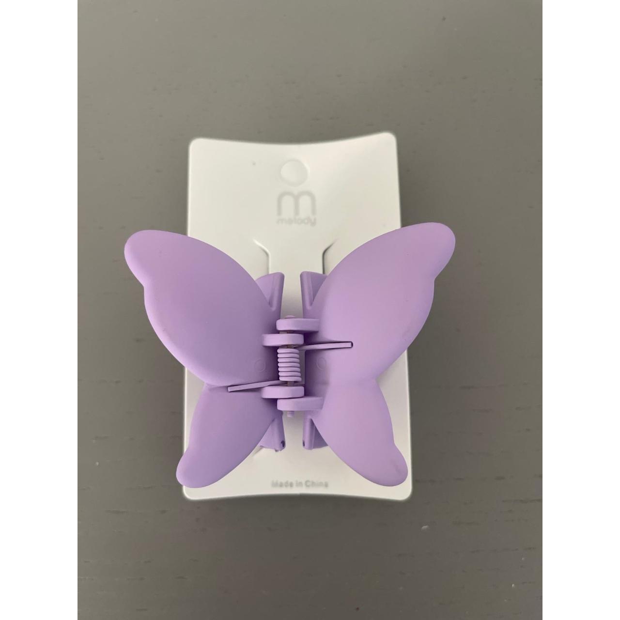NEW PURPLE BUTTERFLY HAIR CLIP SOFT MATTE COLOR... - Depop
