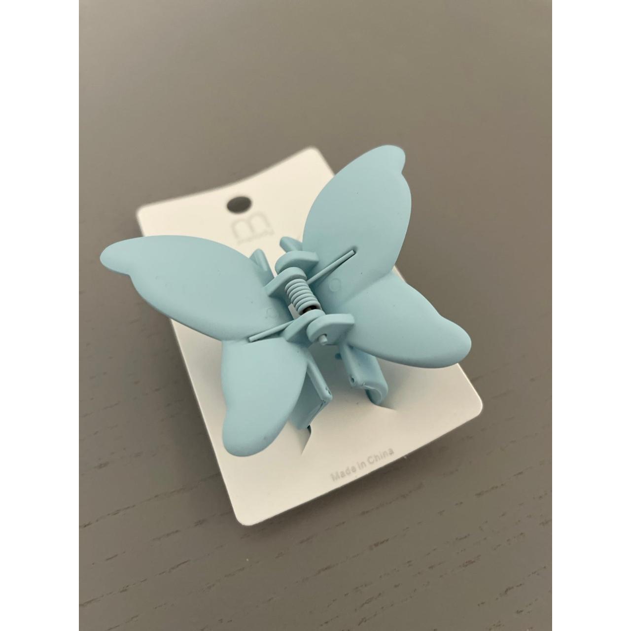 NEW LIGHT BLUE BUTTERFLY HAIR CLIP SOFT MATTE COLOR... - Depop