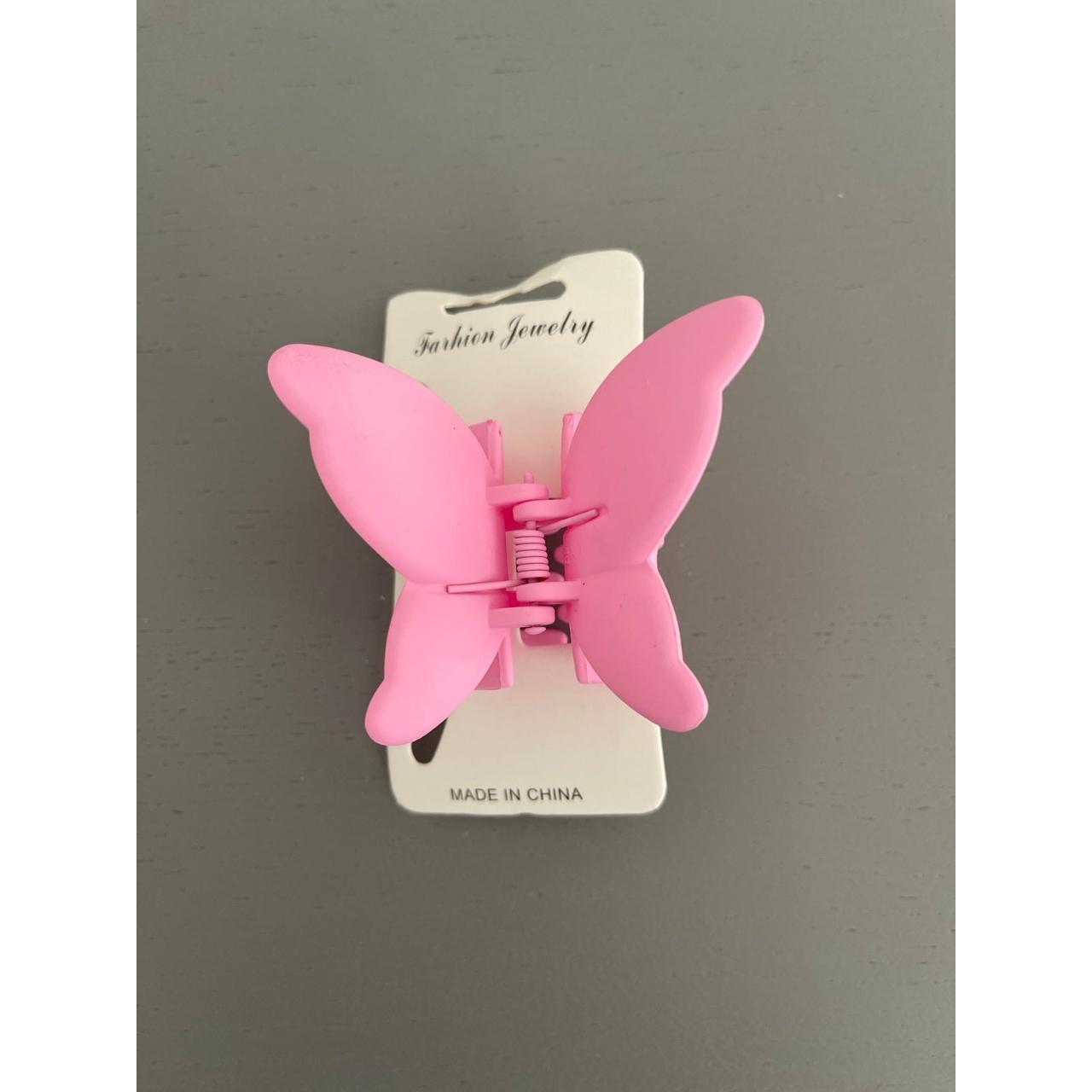 NEW LIGHT PINK BUTTERFLY HAIR CLIP SOFT MATTE COLOR... - Depop