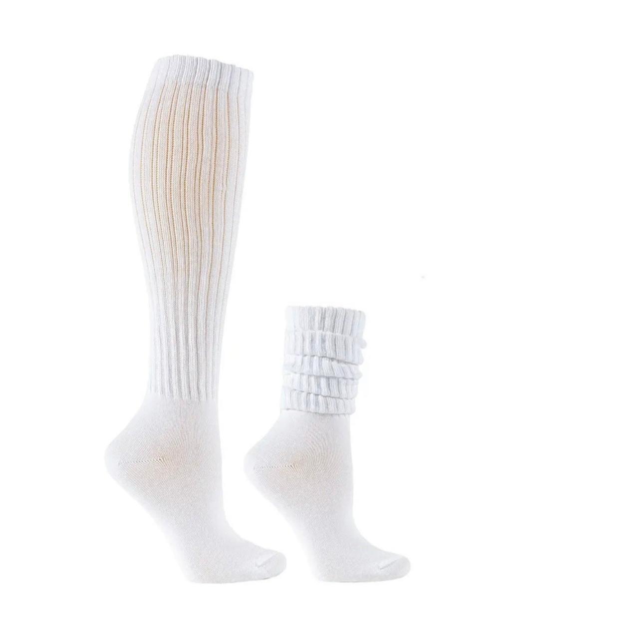 NEW WHITE SCRUNCHIE SOCKS COTTON SOFT VINTAGE SOCKS - Depop