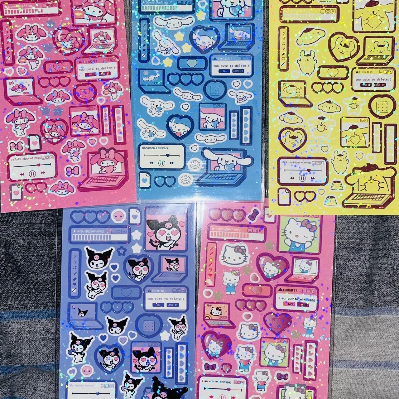 5 sanrio sticker sheets, one of each character | Depop