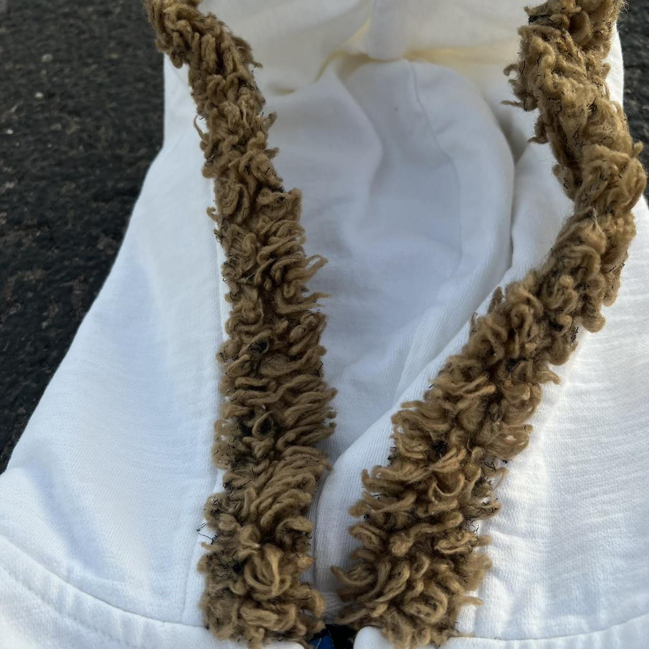 White Fox Racing zip-up jacket with fur trim... - Depop