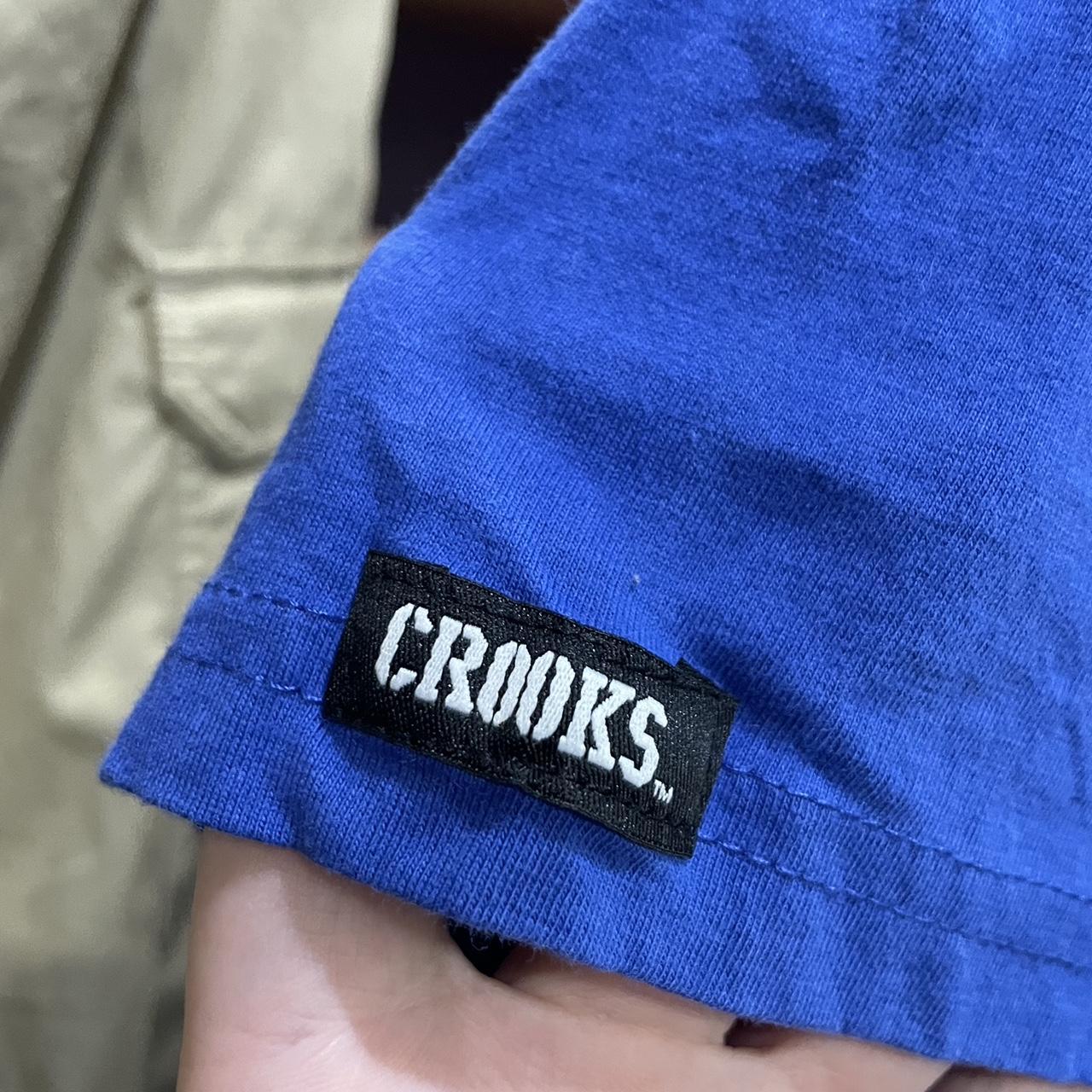 CROOKS & CASTLES BLUE AIRGUN MICKEY HANDS T-SHIRT... - Depop