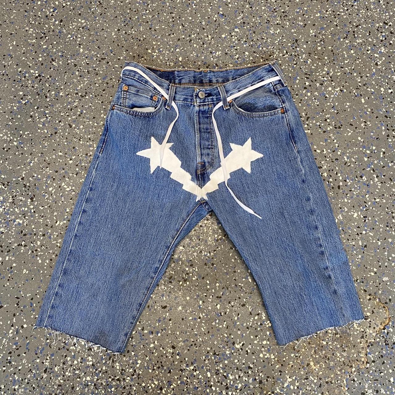 Custom Painted Custom Cut Levi’s Jorts I painted... - Depop