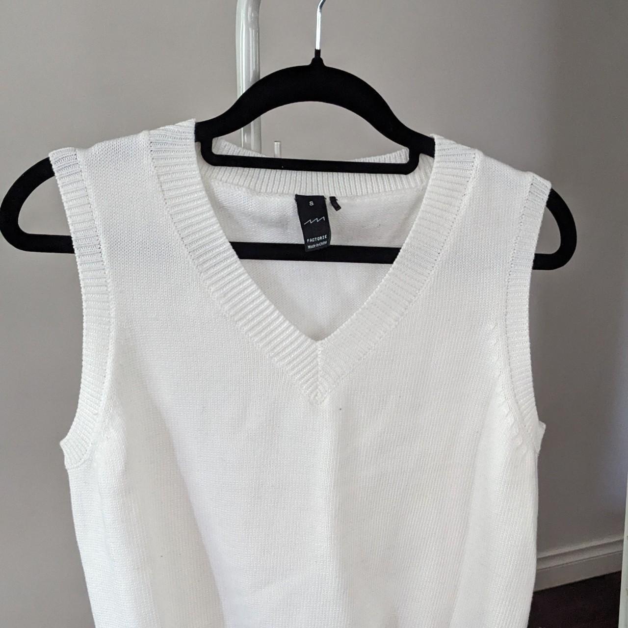 White knitted vest. Only been worn to try on. - Depop