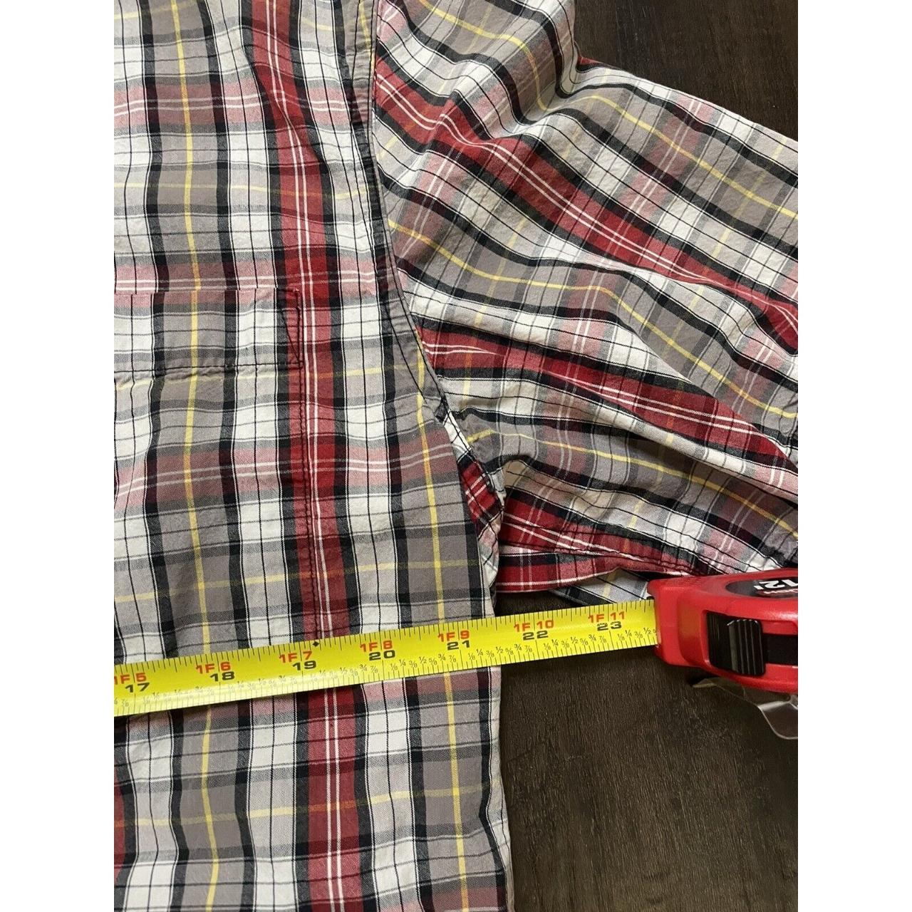 Carhartt Red White Plaid Short Sleeve Button Up... - Depop