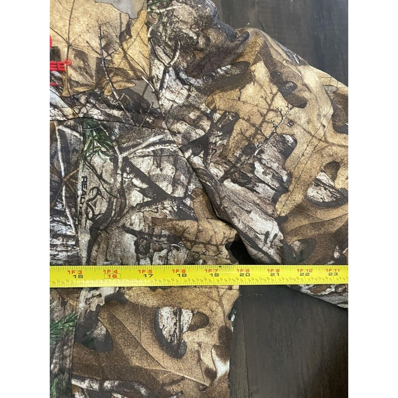 Realtree Green Tan & Brown Camouflage Faux Fur Hood... - Depop
