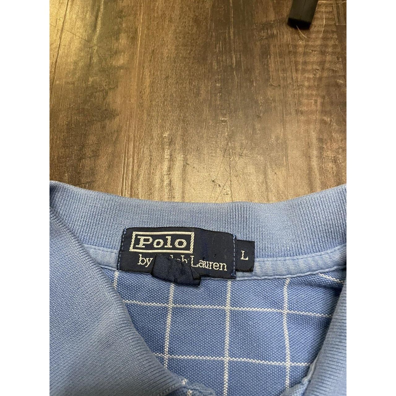 Polo Ralph Lauren Men's Polo Shirt Large Blue Plaid... - Depop