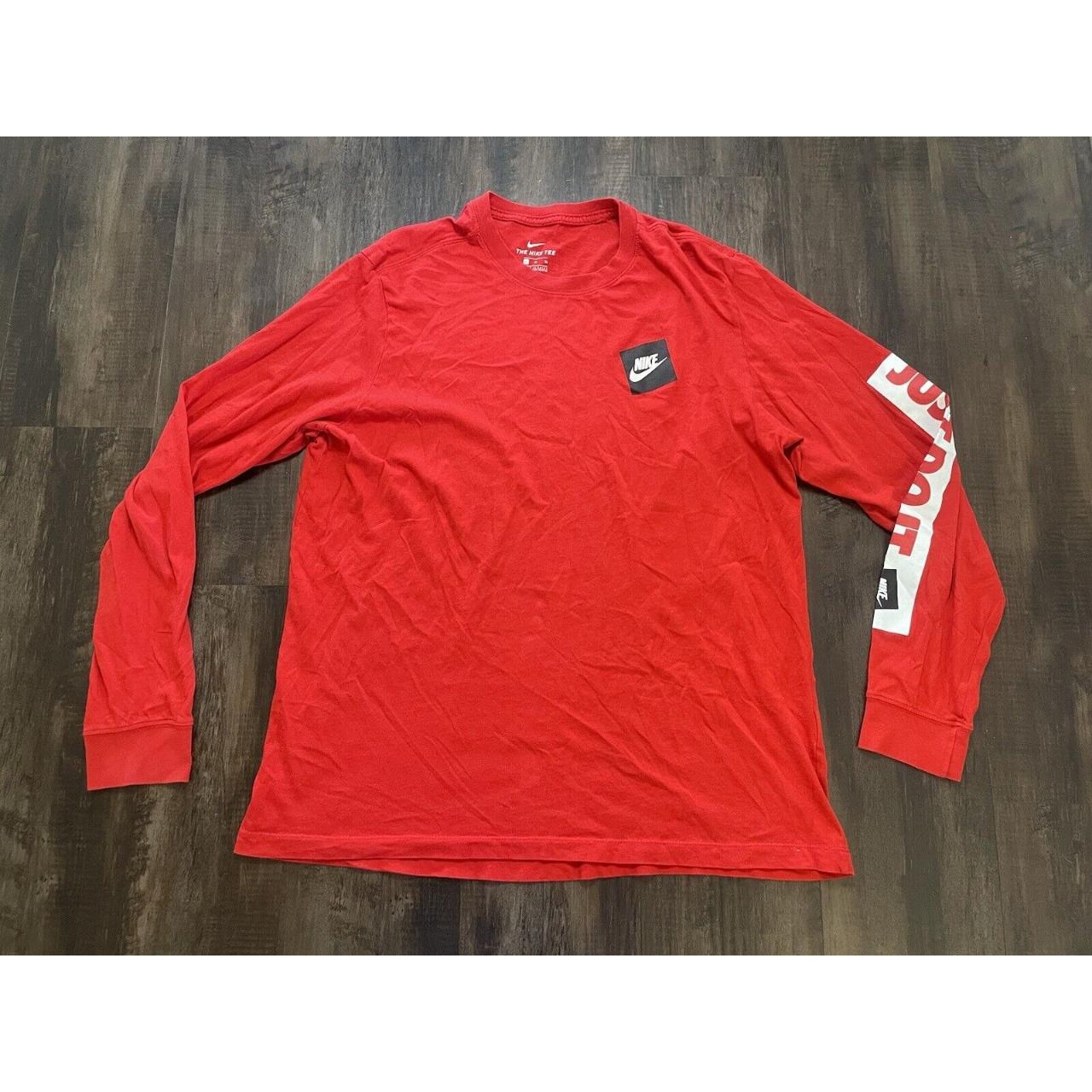 Nike Air Long Sleeve Shirt Red/Black Size XL The... - Depop