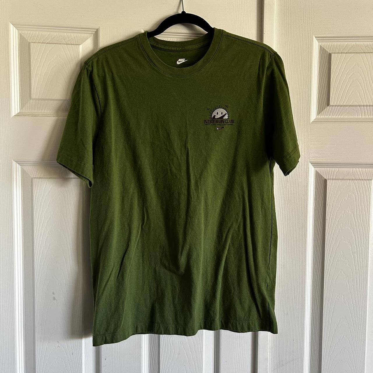 Olive Nike Sun Club Tee - Depop