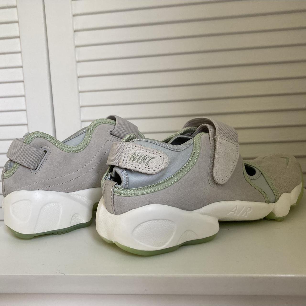 Nike air rift stone and lime green white sole tabi... - Depop