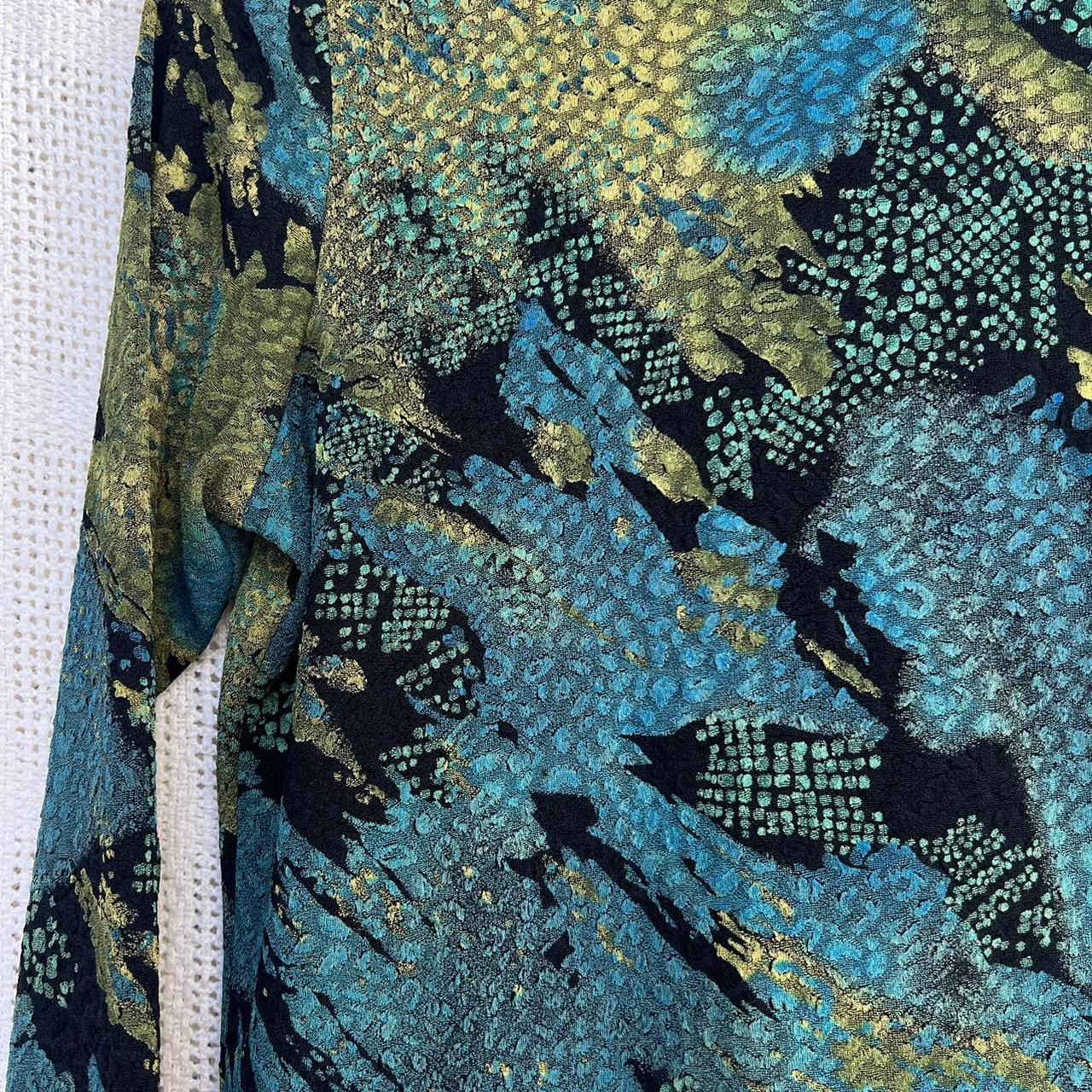 vintage “Allison Daley” patterned top 💚💙 • thrifted... - Depop