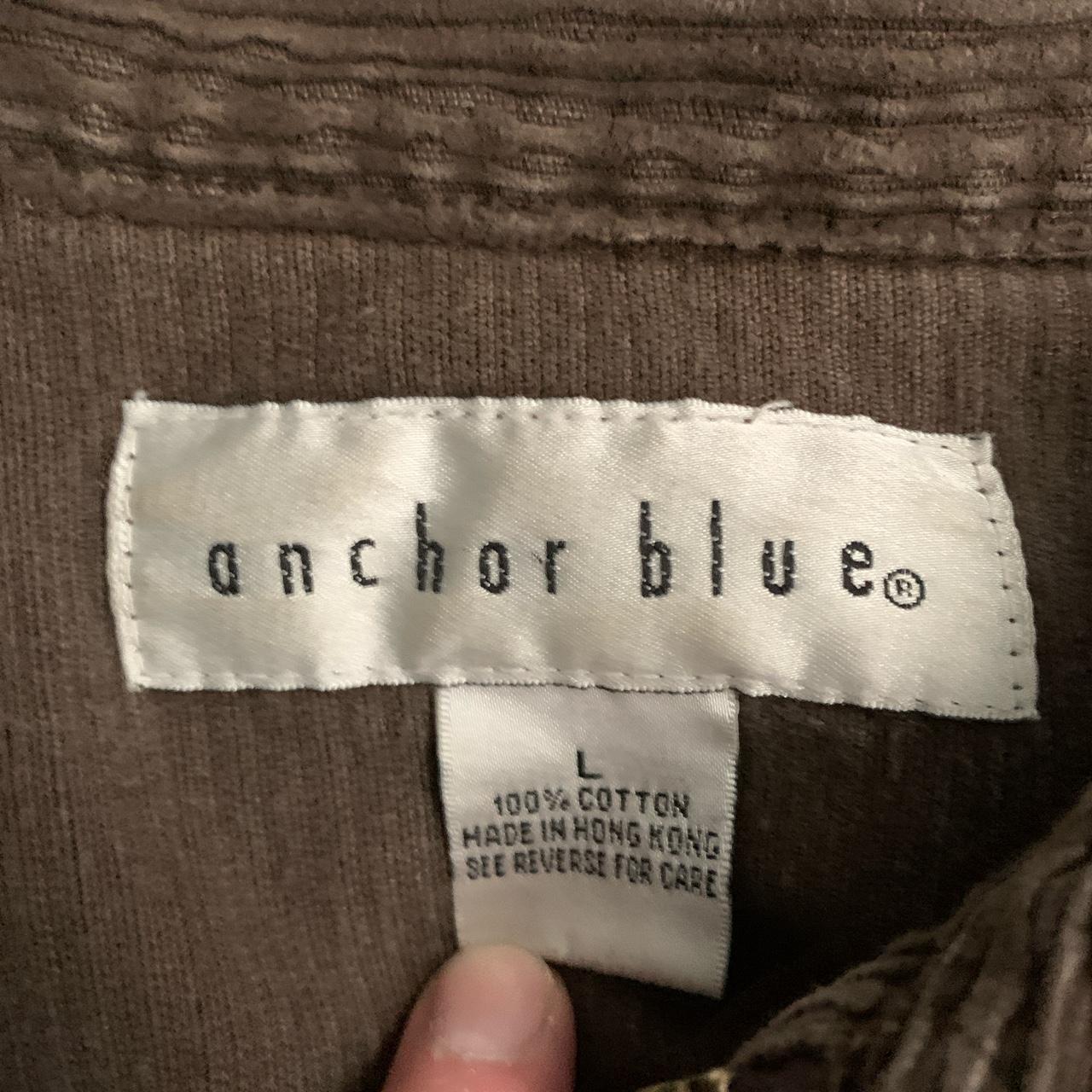 super nice anchor blue corduroy jacket in good... - Depop