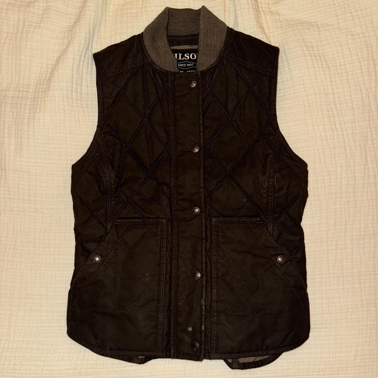 Dark brown filson xs vest. Great condition, super... - Depop