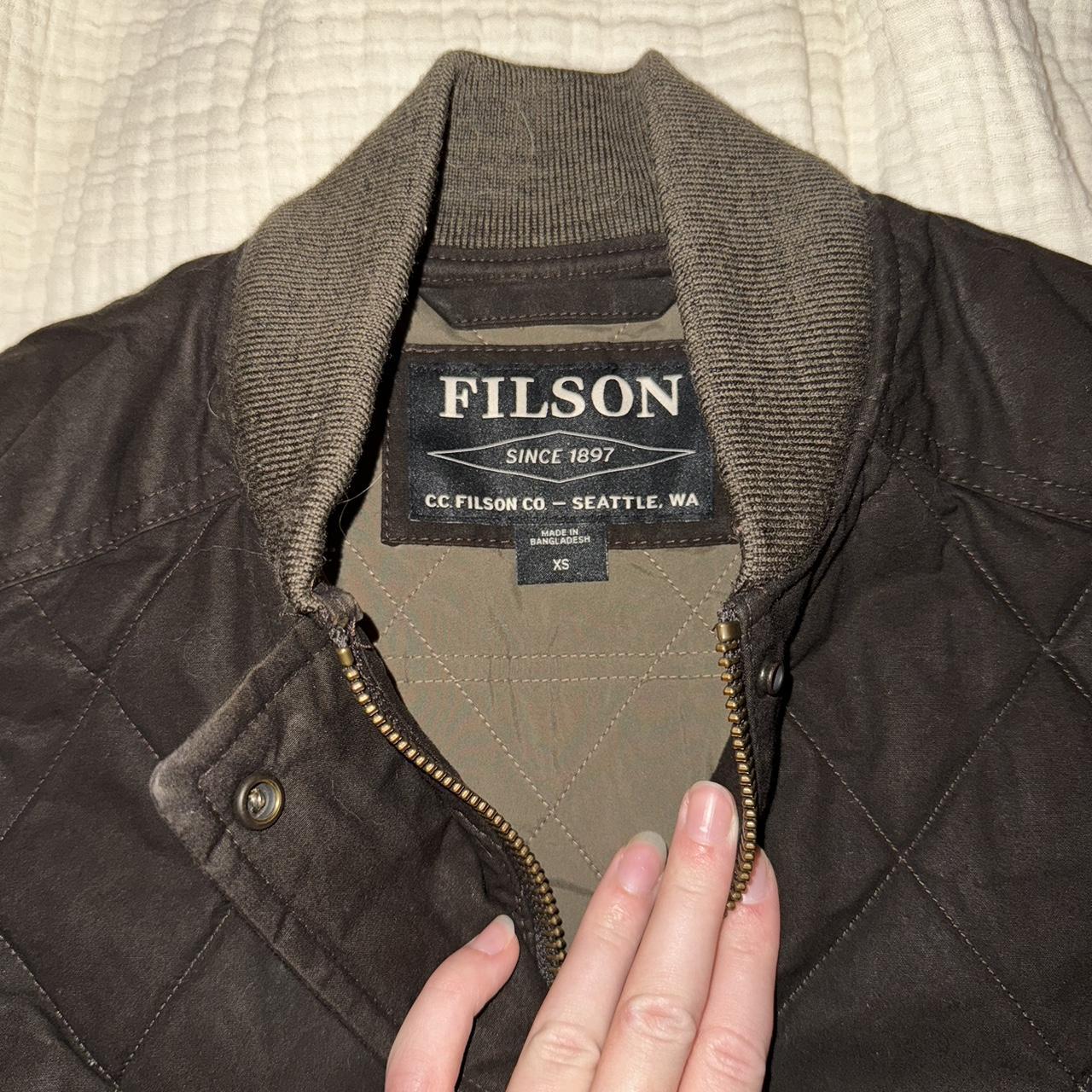 Dark brown filson xs vest. Great condition, super... - Depop