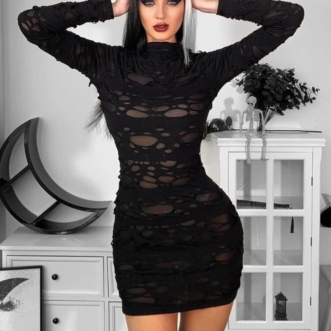 Black bodycon dress from Romwe. Worn once for... - Depop