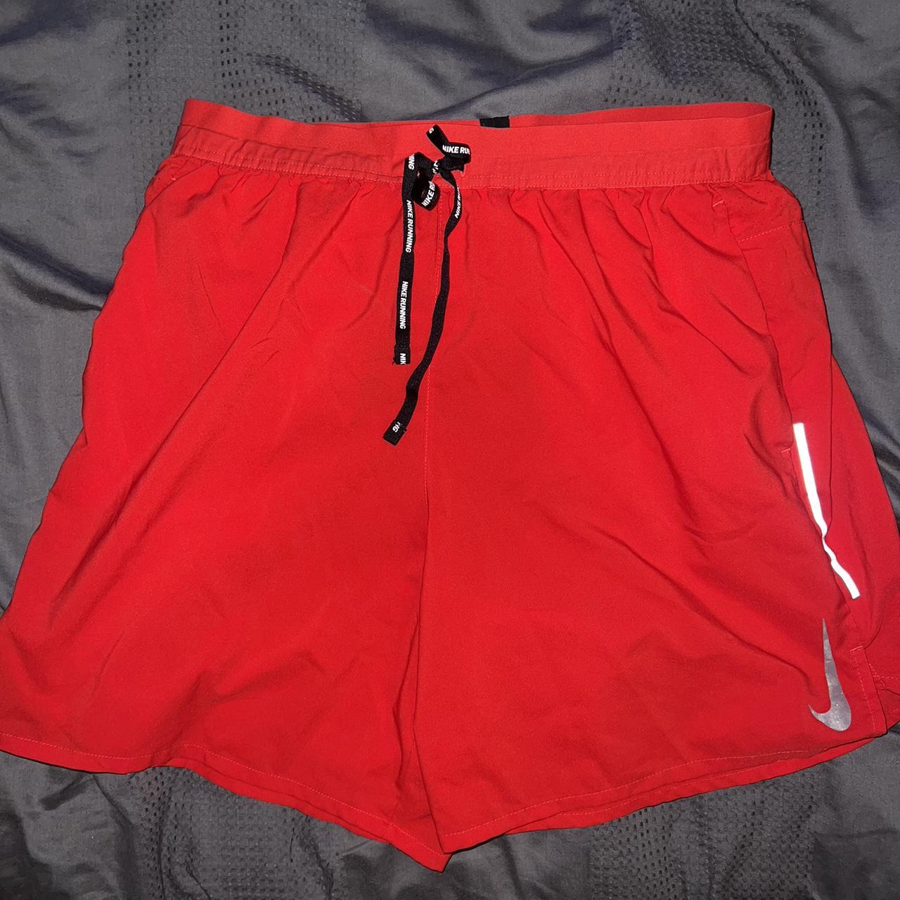Red Nike running shorts size large Men’s - Depop