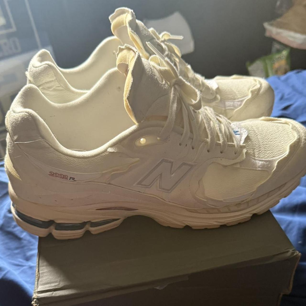 Cream New Balance 2002R trainers... | Depop