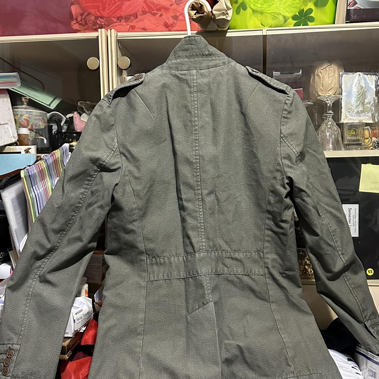 French Connection Women's Khaki and Green Jacket | Depop