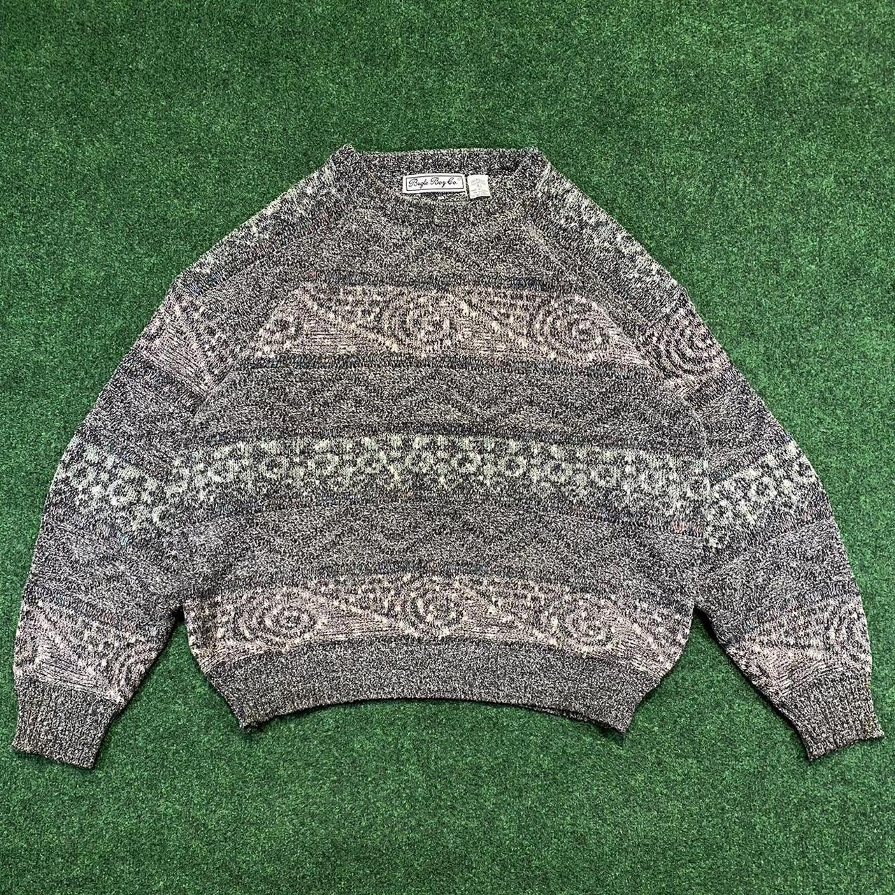Bugle Boy Co. Y2K acrylic cool knit sweater size... - Depop