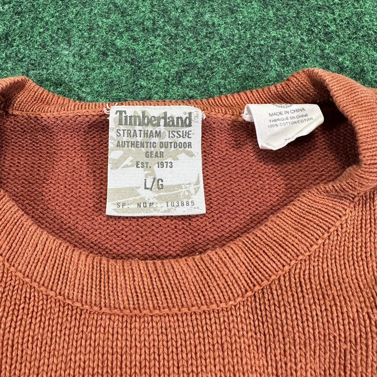 Timberland Stratham issue burn orange sweater size... - Depop