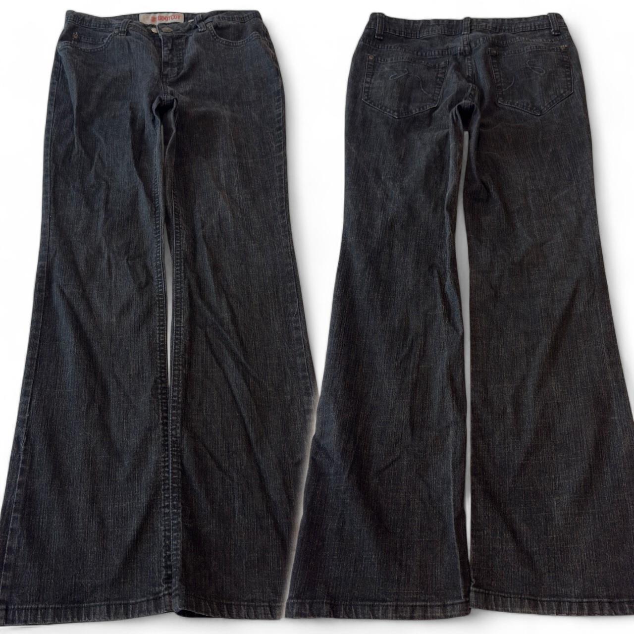 Low rise boot cut flare vintage jeans mcbling with... - Depop