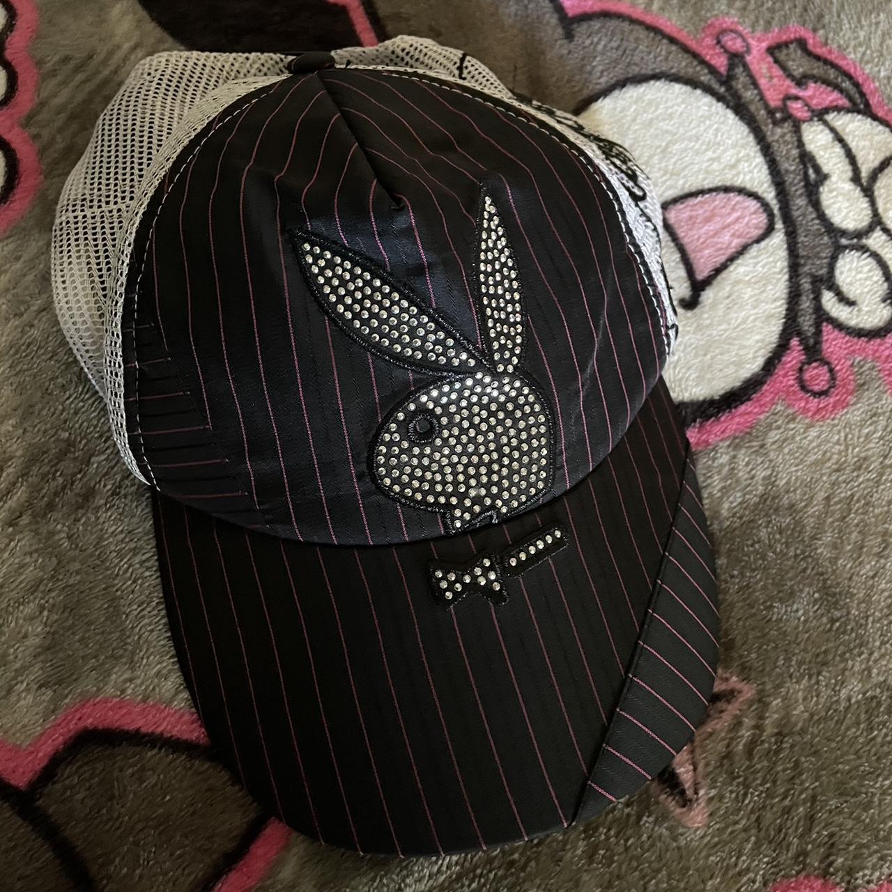 y2k playboy rhinestone snapback cap/hat #playboy... - Depop