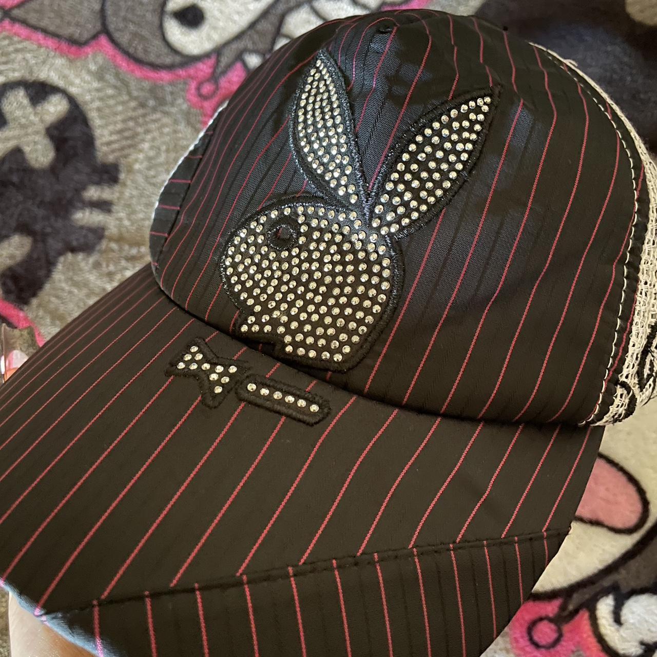 y2k playboy rhinestone snapback cap/hat #playboy... - Depop