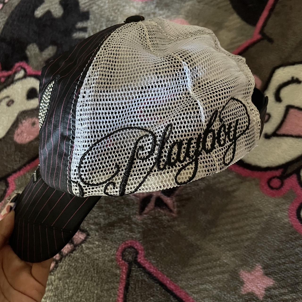 y2k playboy rhinestone snapback cap/hat #playboy... - Depop