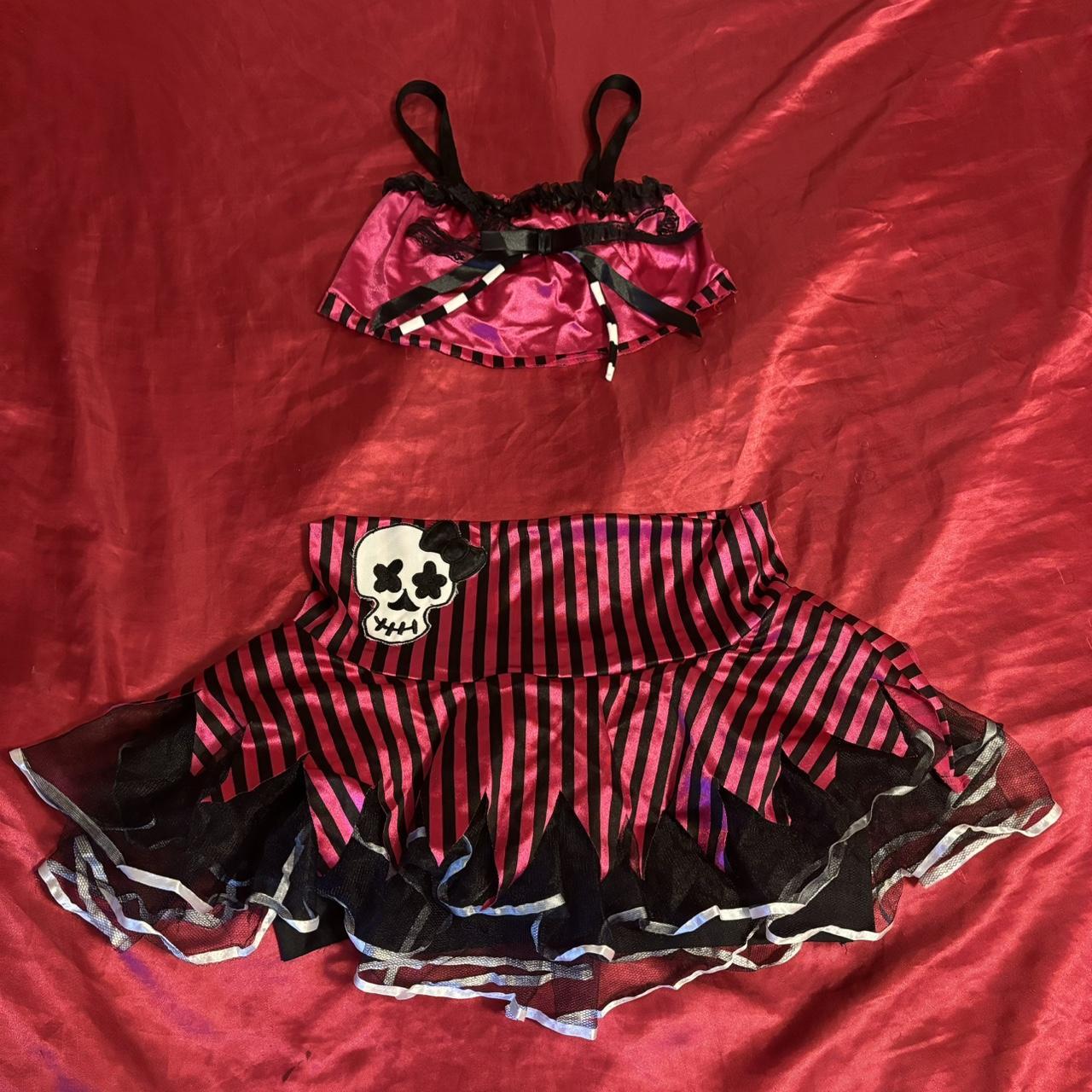 Y2k gothic emo tutu skirt & top halloween costume... - Depop
