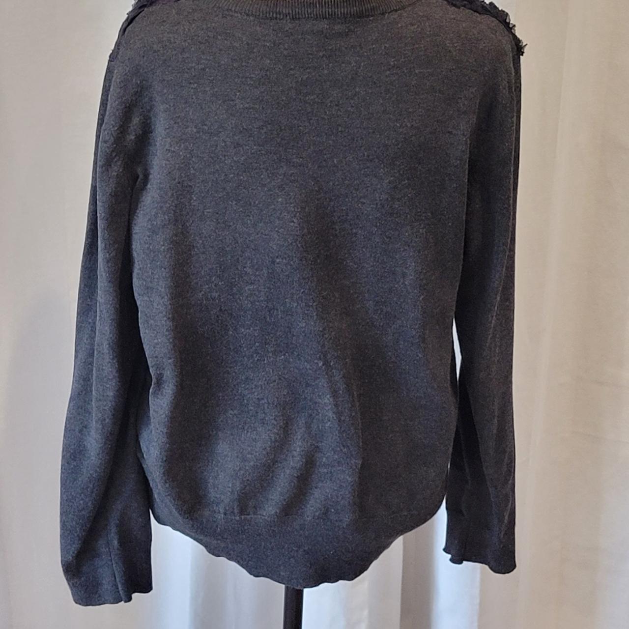 Dark grey floral button-down cardigan. Covington... - Depop