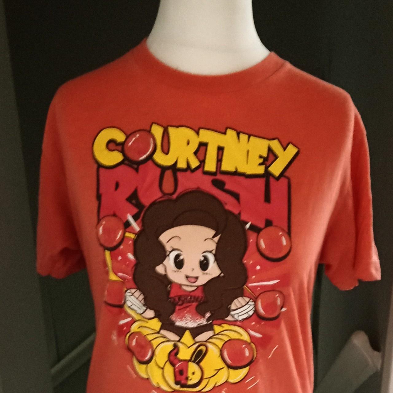 burnt orange Courtney Rush Demon Bunny wrestling T... - Depop