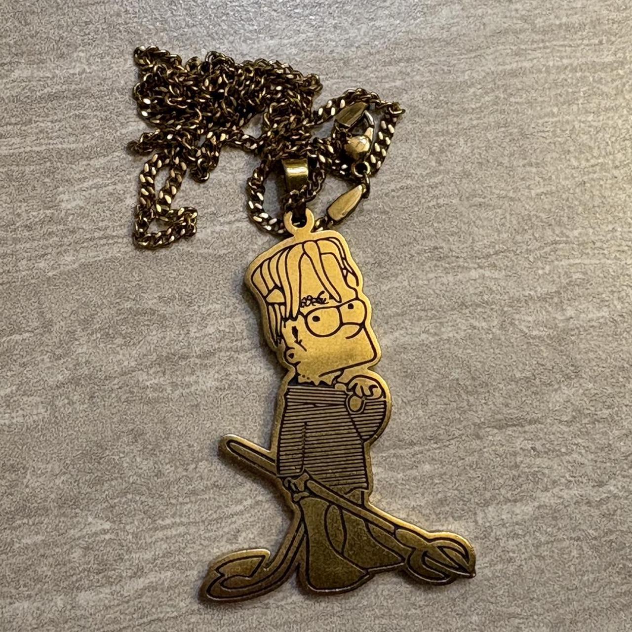 Lil Peep Hellboy x Bart Simpson Gold... | Depop