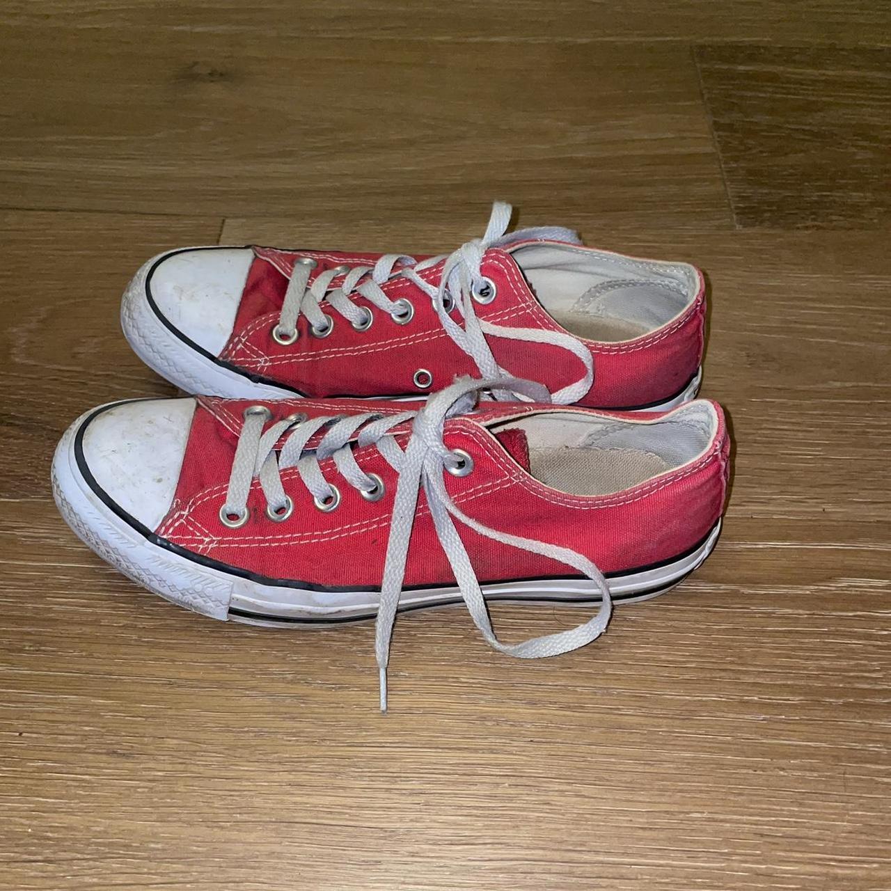 Red low-top converse, had some of my favorite... - Depop